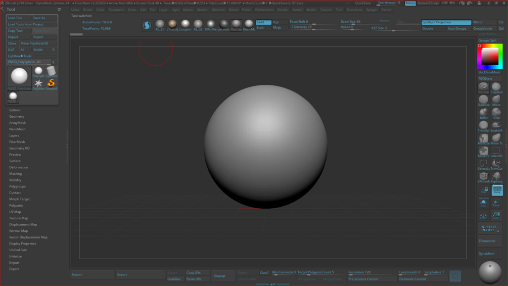 Custom interface UI ZBrush 2019