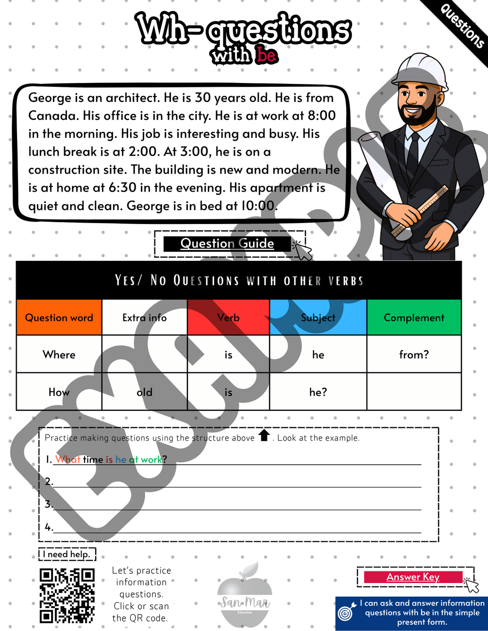 English Grammar Workbook - Simple Present | ESL Notebook