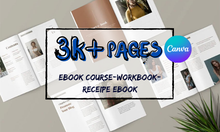 3k+ Pages Ebook course Workbook Recipe ebook Fully Editable Canva ...