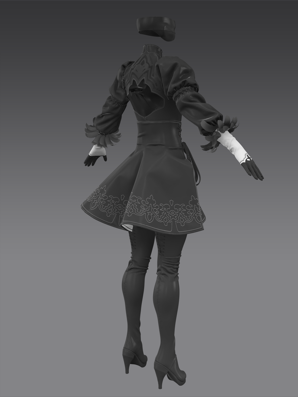 2B Nier Automata Dress - Marvelous Designer / Clo