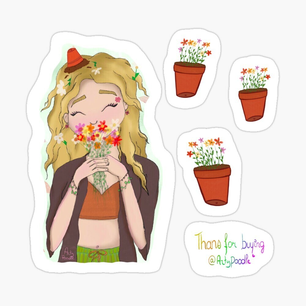‘Smelling flowers’ sticker pack