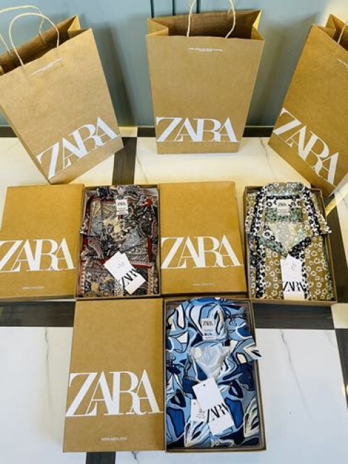 ZARA HALF SLIVES PREMIUM SHIRT WITH ZARA BOX AND CARRY BAG