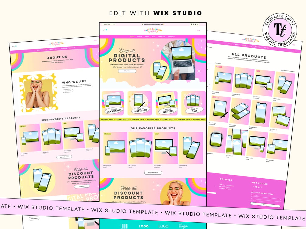 FREE Wix Template for Digital Products