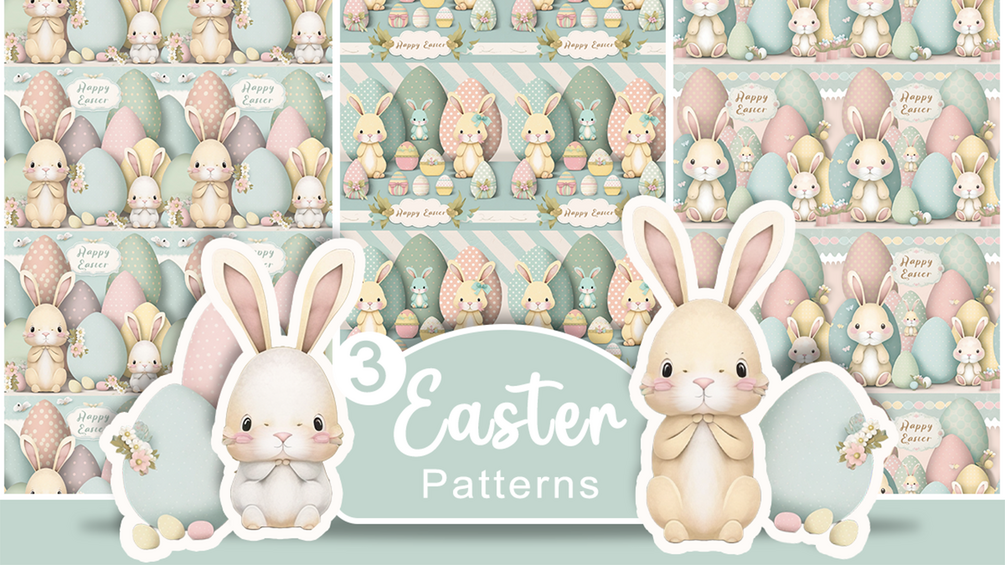 Happy Easter Seamless Patterns