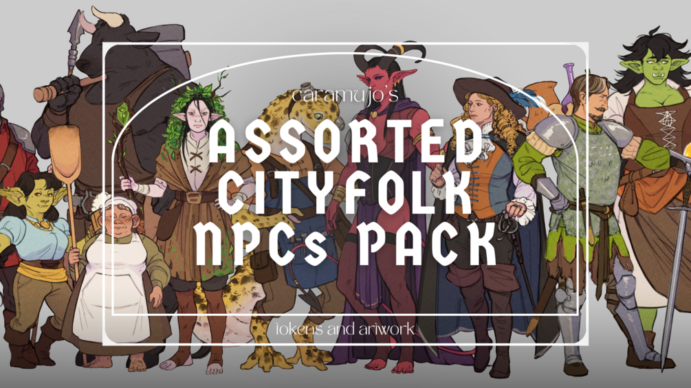 assorted cityfolk NPCs pack | roll20 tokens + highres artwork