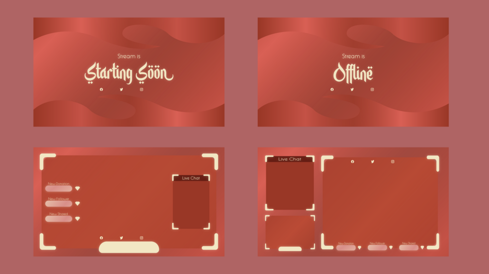 Animated Glossy Medieval Red Stream Overlay