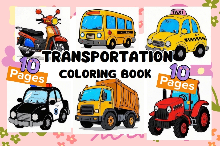 Transportation coloring book