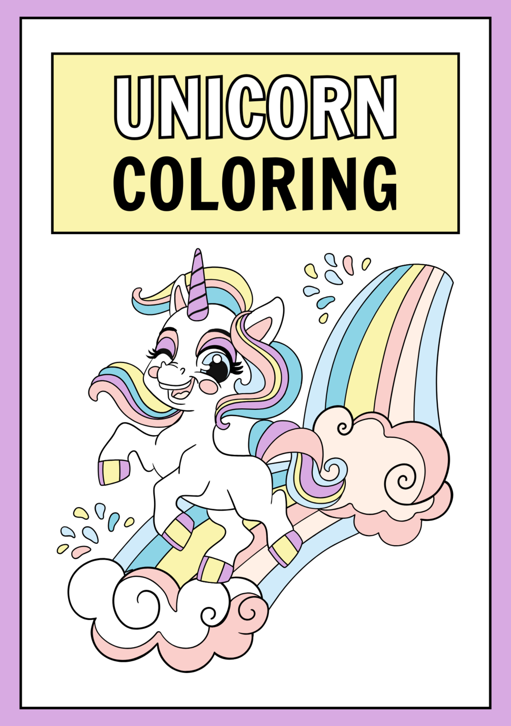 Unicorn Affirmations SEL Coloring Booklet in Grayscale Illustrative Style
