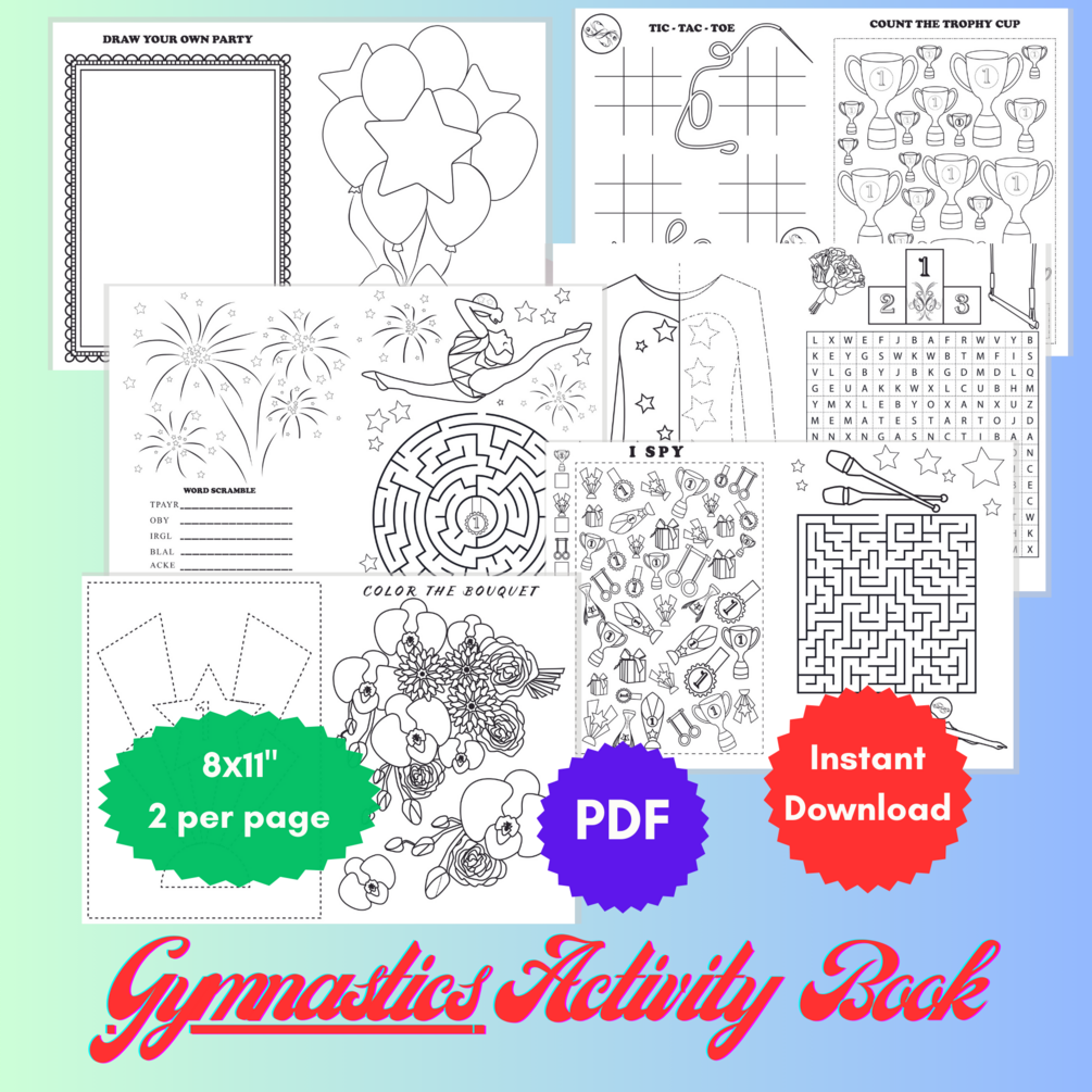 Gymnastics activity Coloring Book, Gymnastics coloring pages, Pages ...