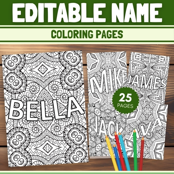 Editable student name coloring pages Activity | Personalized student ...