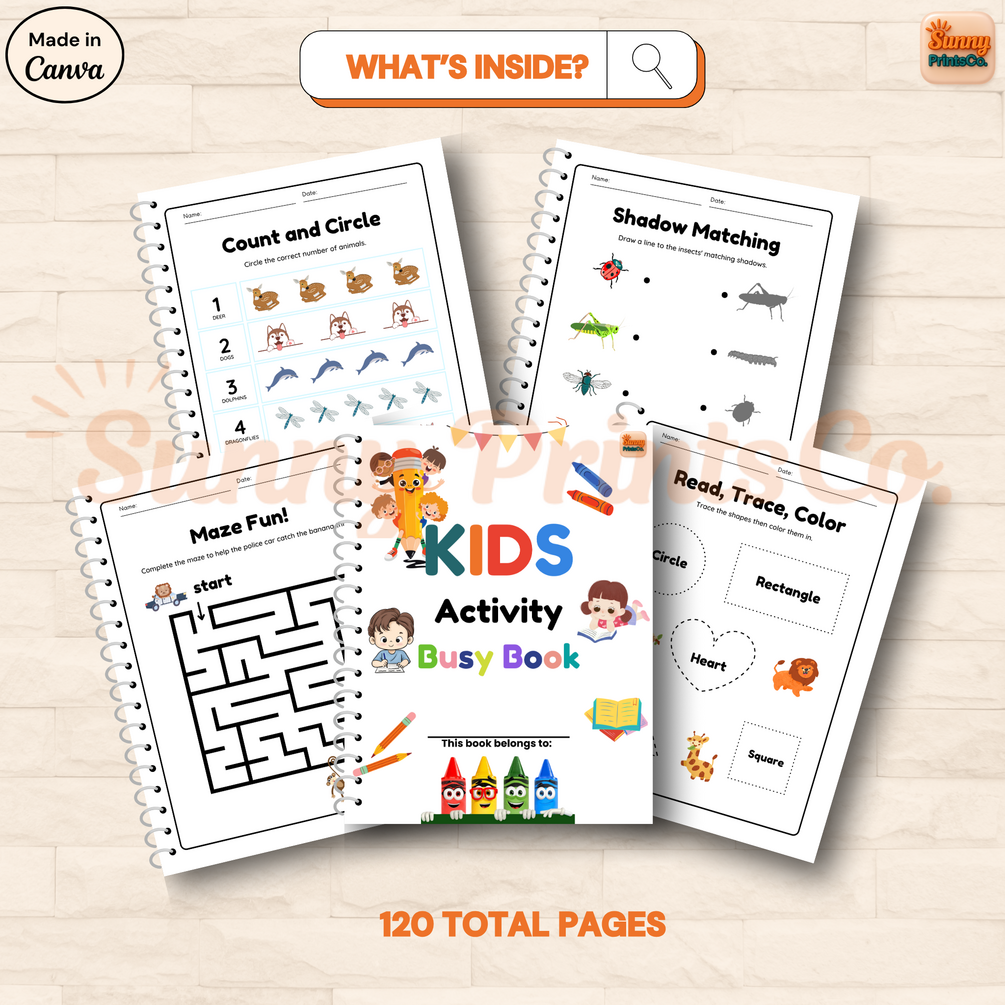Canva Editable Kids Activity Busy Book Bundle