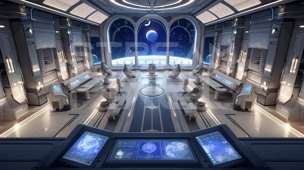 Animated virtual background seamless loop Futuristic Orbital Space ...