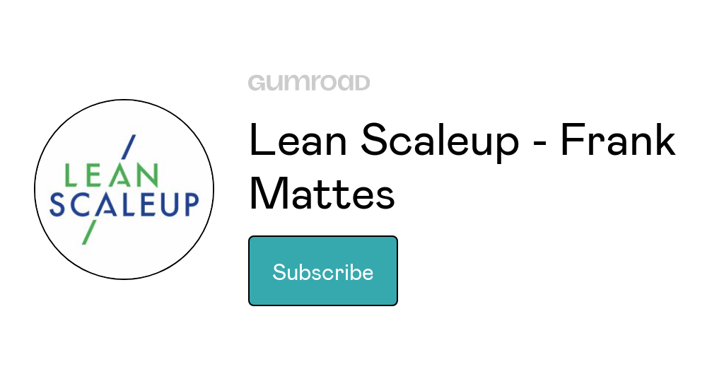 Lean Scaleup - Frank Mattes