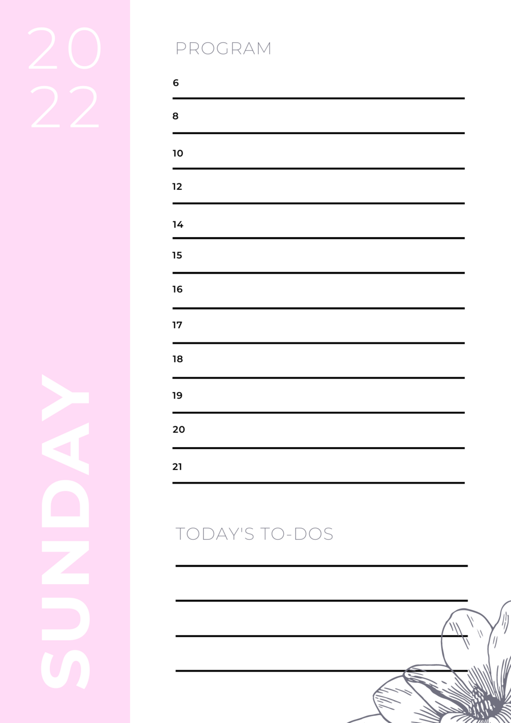 Light Pink and Flowery Planner