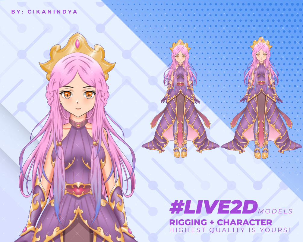 VTuber Live2D | Vtuber Avatar Pink Haired Princess for Virtual ...