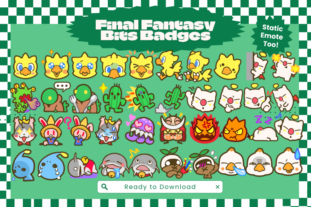 Final Fantasy Bit Badges or Static Emotes for Twitch, Youtube, Kick ...