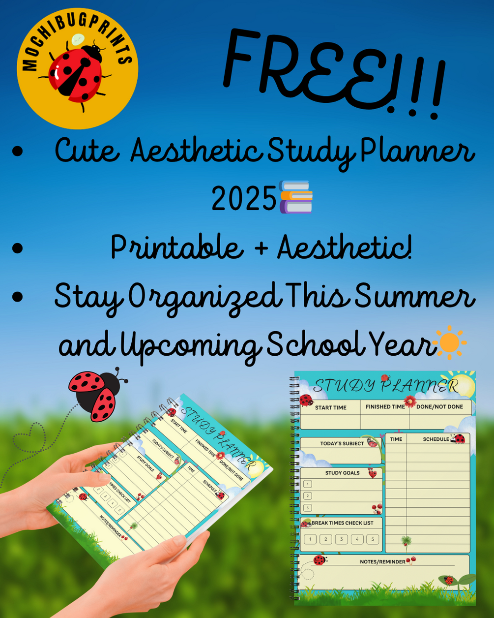 Aesthetic Study Planner 2025 || Free Printable for Students