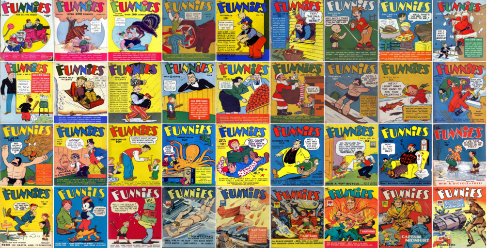 1936 - 1941 The Funnies Comic Book Package