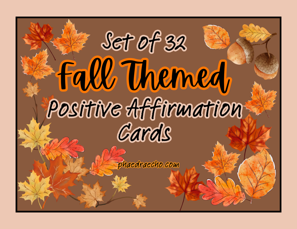 Fall Themed Positive Affirmation Card Set of 32