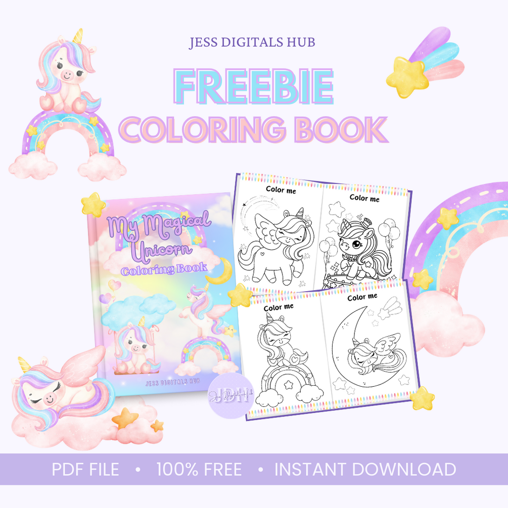 JESS DIGITALS HUB: MY MAGICAL UNICORN COLORING BOOK (FREE)