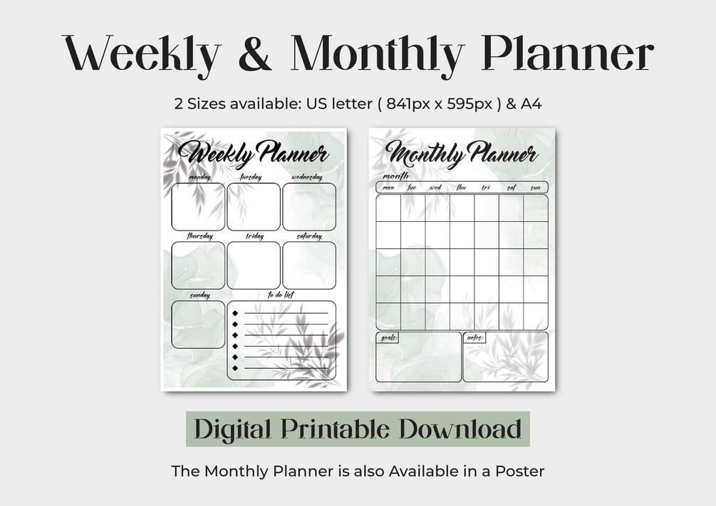 Weekly Planner Printable PDF | Minimalist Weekly Organizer | Undated ...