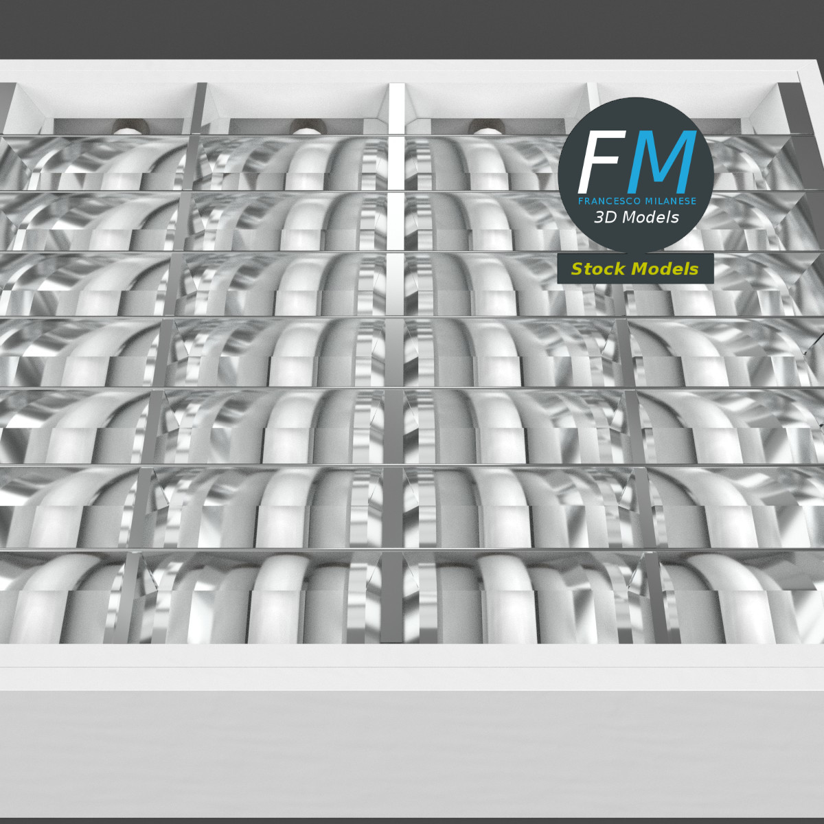 3D MODEL - Recessed modular ceiling lamp