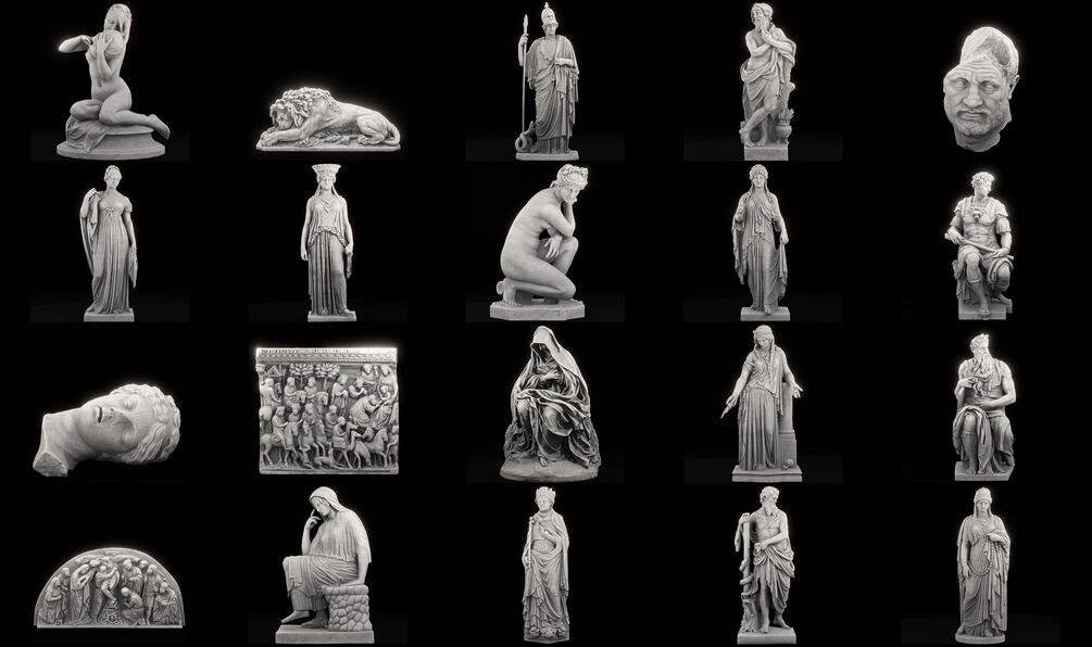20 Famous Roman Statues Pack - Redistribution Lisence