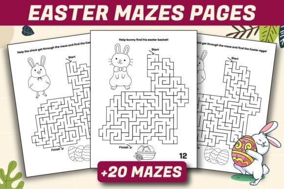 Easter Mazes Pages for Kids