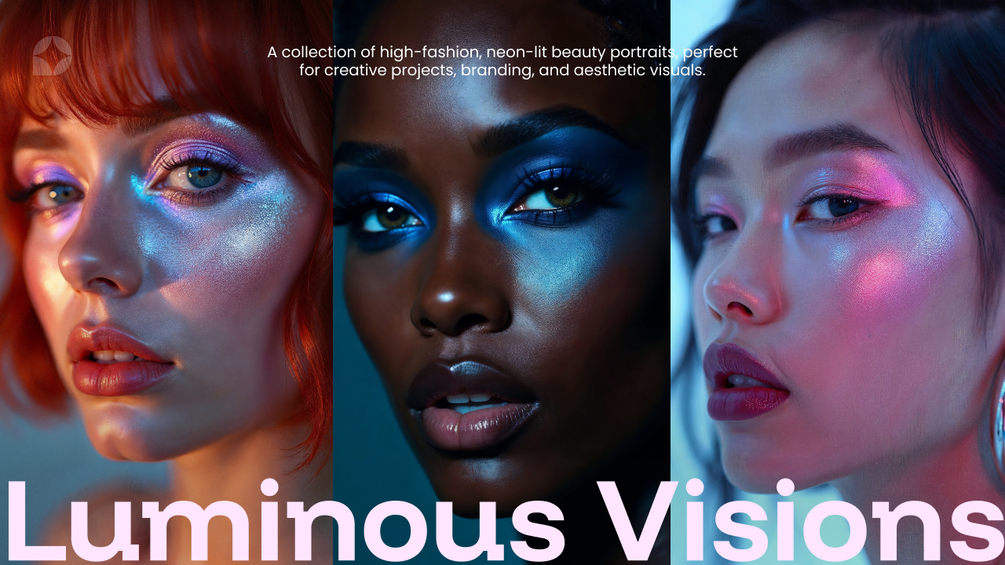 Luminous Visions: Neon Beauty Portrait Pack