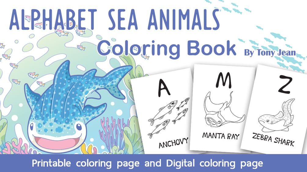 Alphabet Sea Animals Coloring Book