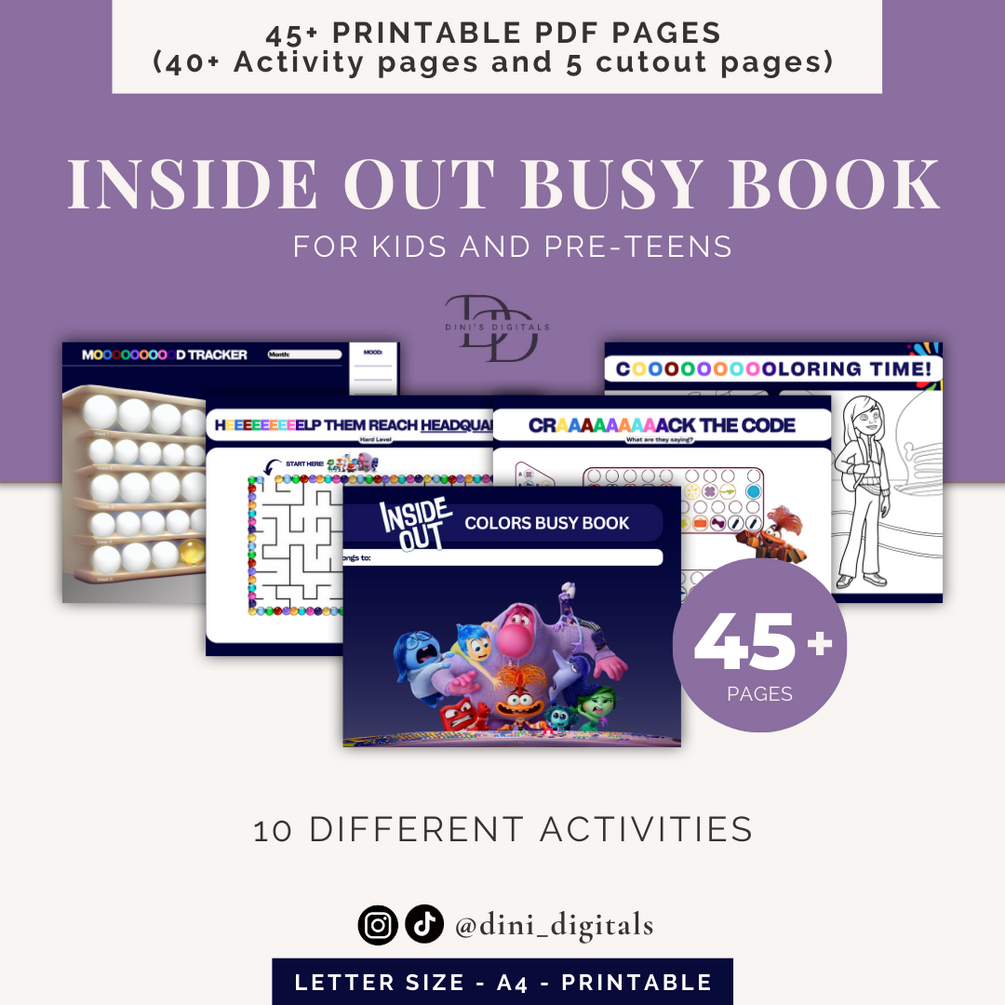 Inside Out Busy Books for Kids and Pre-teens