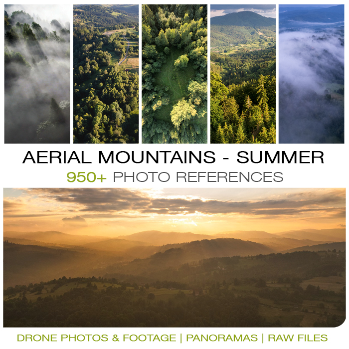 Aerial Mountains - Summer (950+ photo references, drone footage and ...