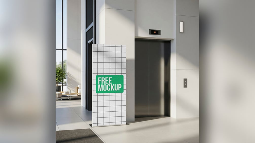 Lobby Banner Stand Free Mockup