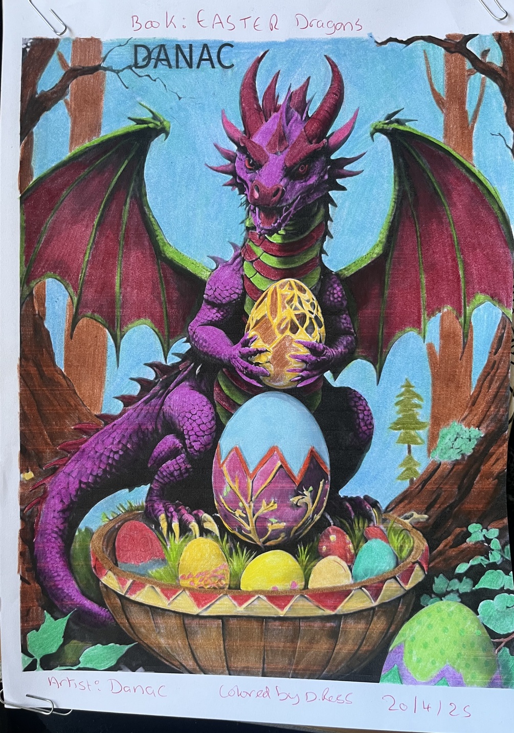Easter dragons coloring book