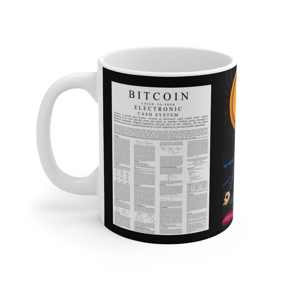 Nakamoto 11oz White Mug - Perfect for Tech Enthusiasts & Bitcoin Lovers