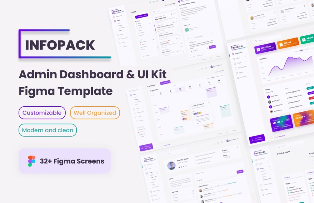 Infopack- Admin Dashboard & UI Kit Figma Template