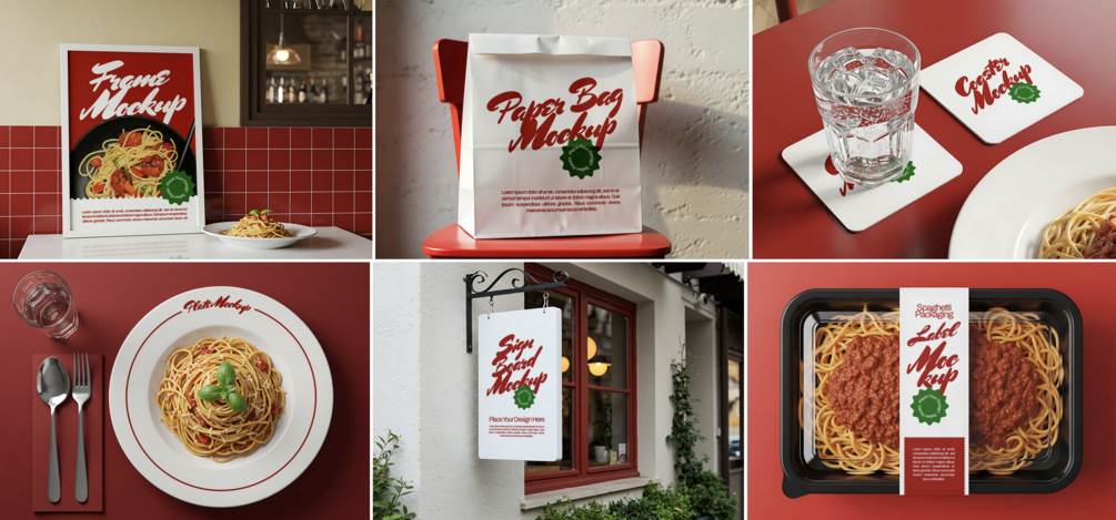 15 Premium Pasta Resto Mockup Collection