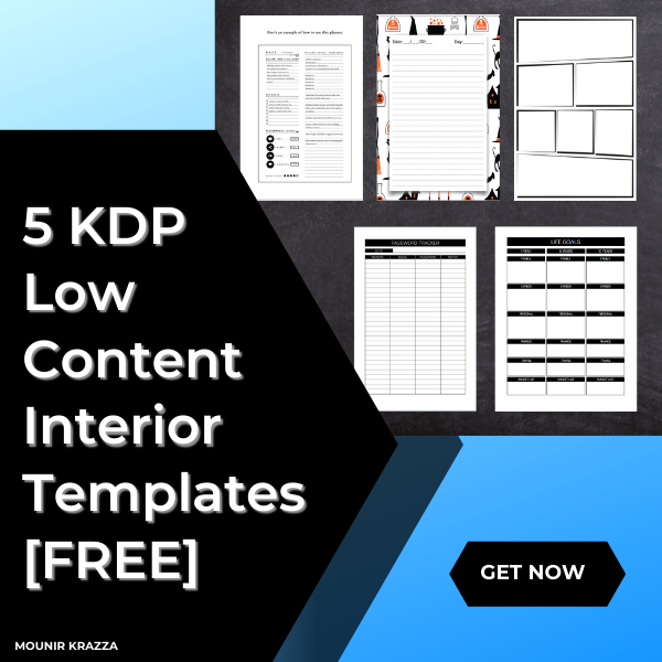5 KDP Low Content Interior Templates [FREE]