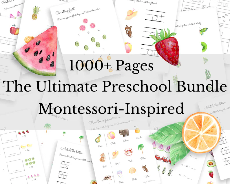 The Ultimate Preschool Bundle: Montessori-inspired, Over 1000 Pages
