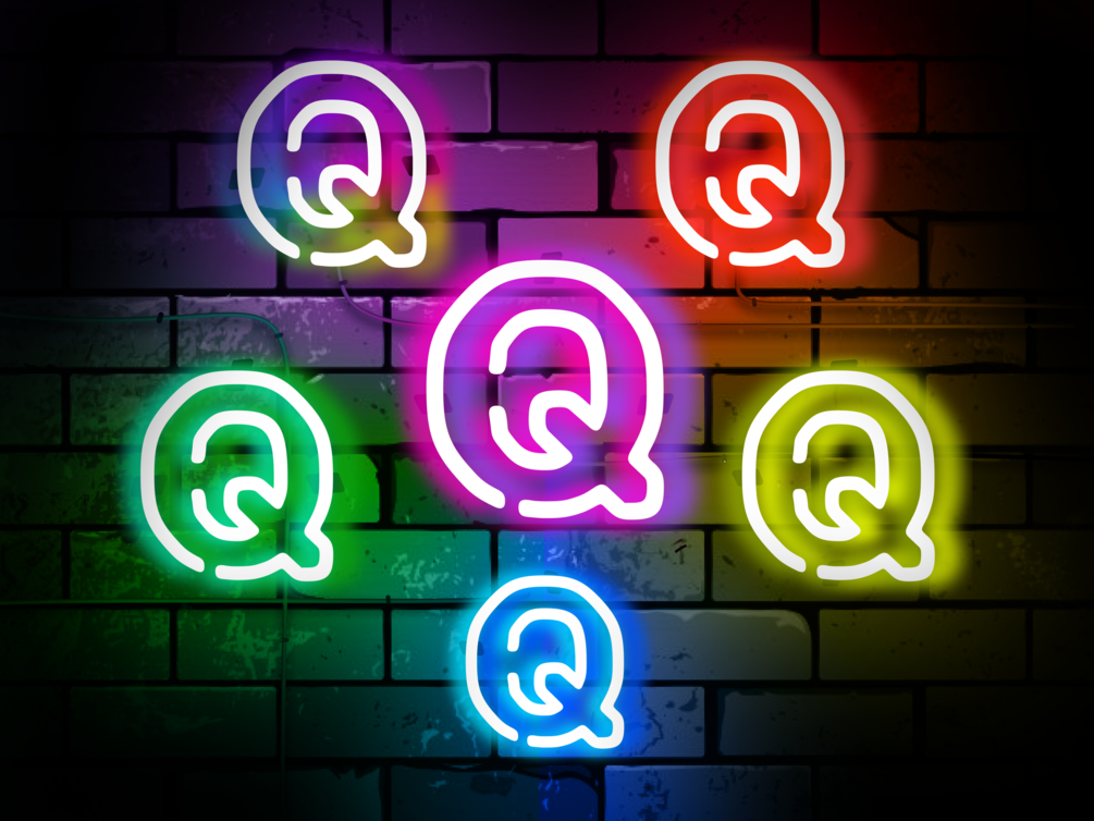 Neon Letter "Q" | Twitch Sub Badges