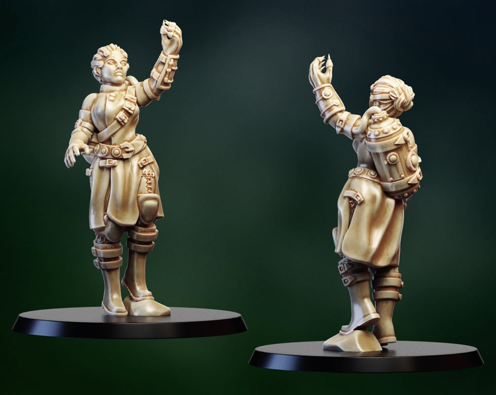 Tabletop miniature. Victorian female mad scientist