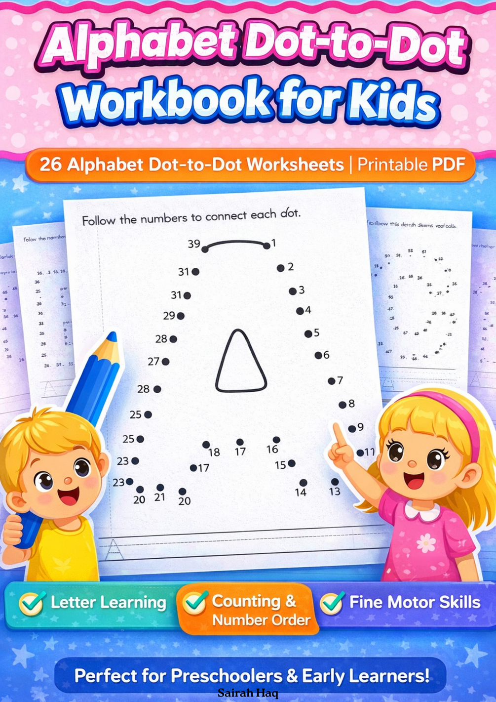 Alphabet Dot-to-Dot Workbook for Kids (A–Z) | Preschool Letter Learning ...