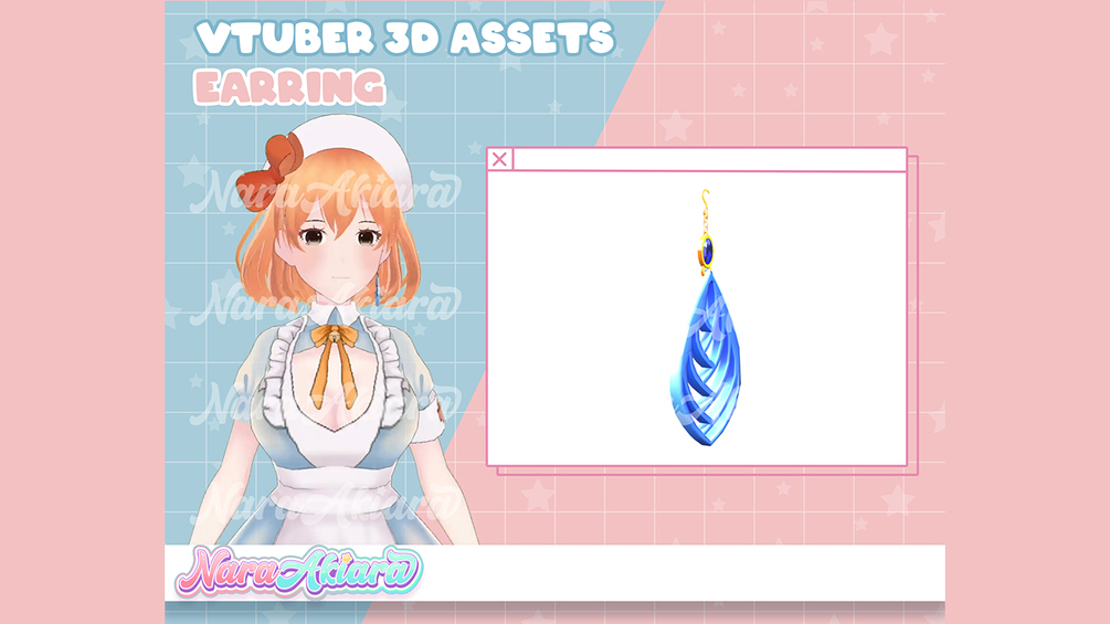 3D Vtuber Assets Earring V10 Vroid Commission, 3D assets ready to use ...