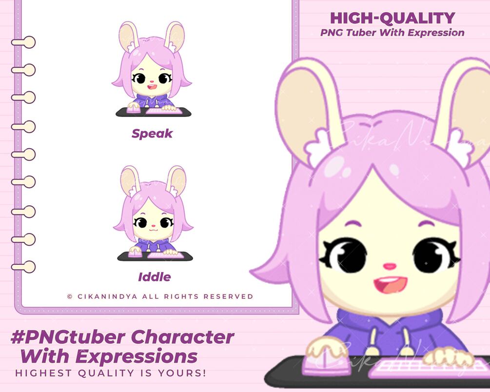 Get Your Dream Avatar Today with PNG Tuber Bunny Girl for Streamers ...