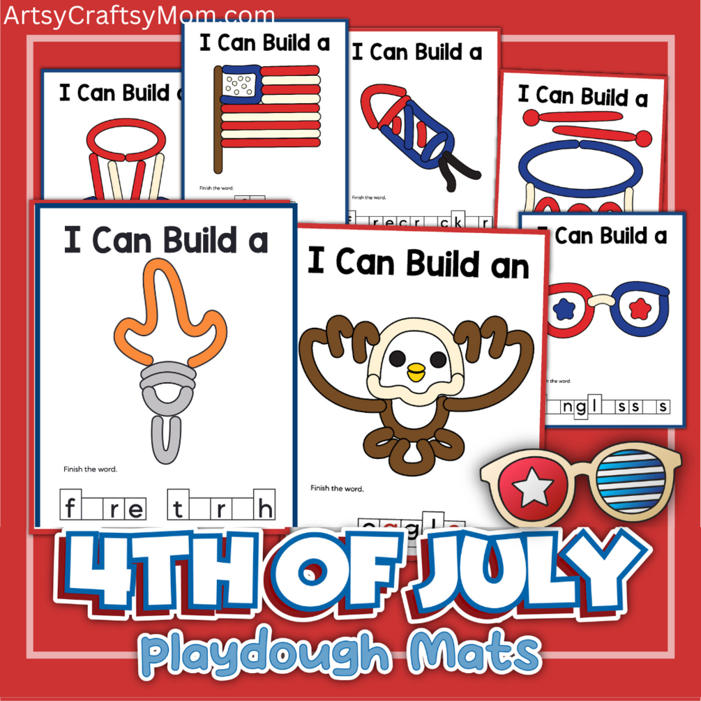 4th of July Playdough Mats