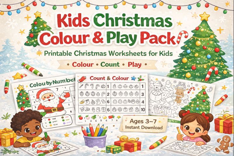 Kids Christmas Colour & Play Pack