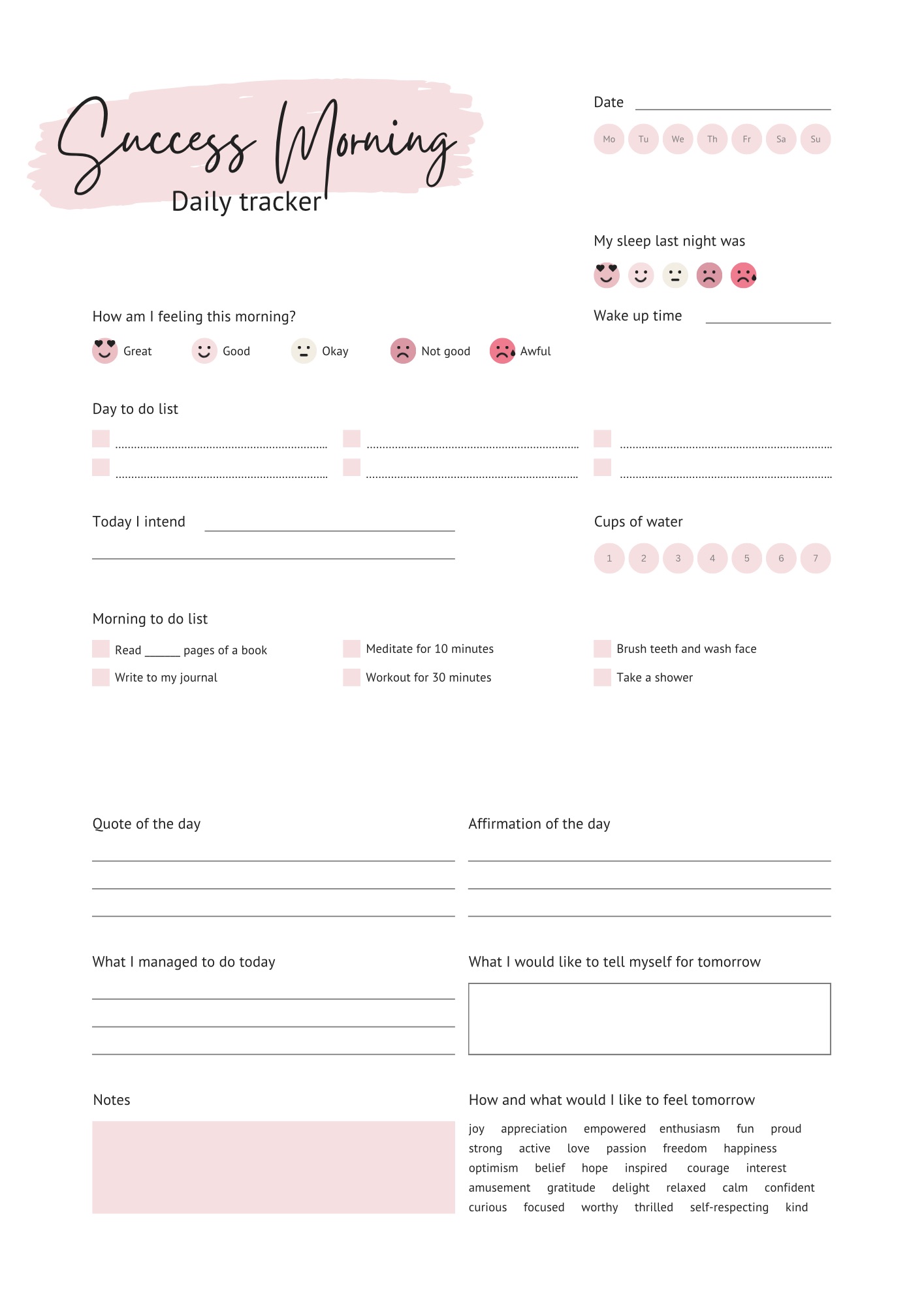FREE Morning Routine Tracker