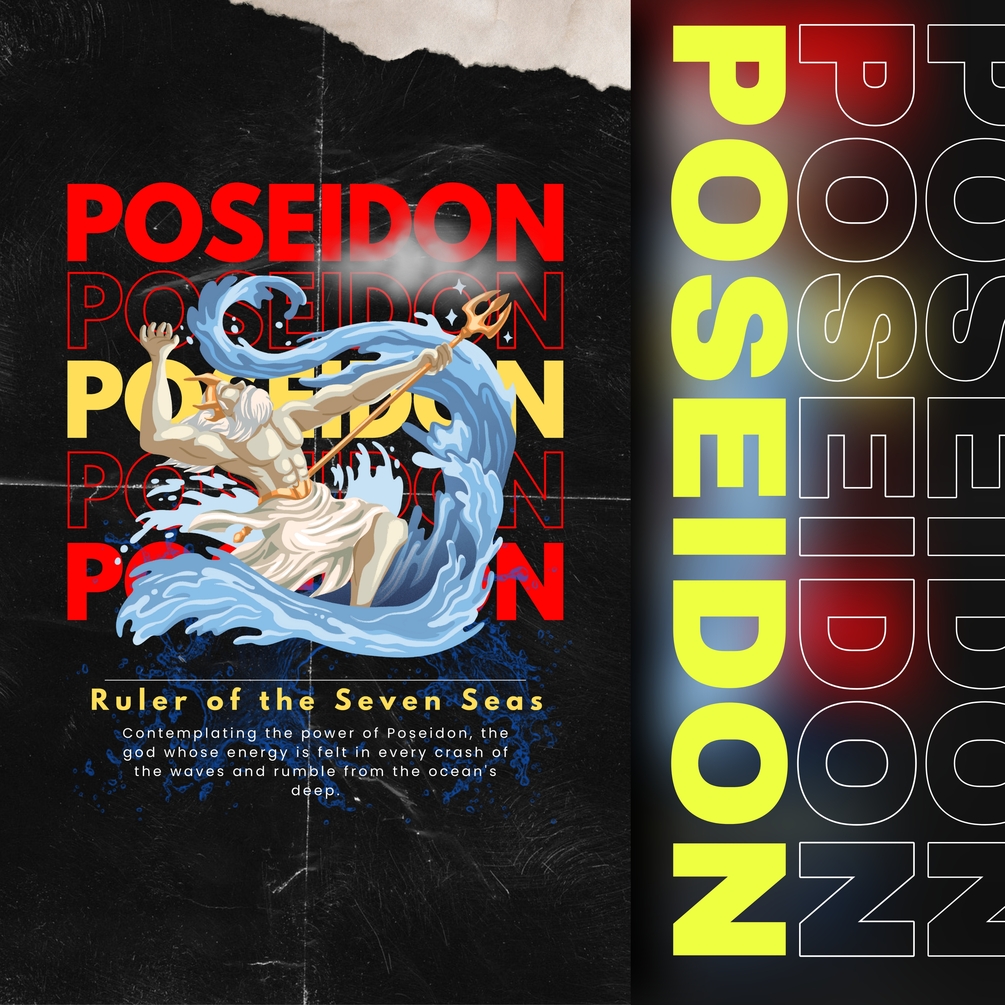 POSEIDON Design Art For Printing and Decoration