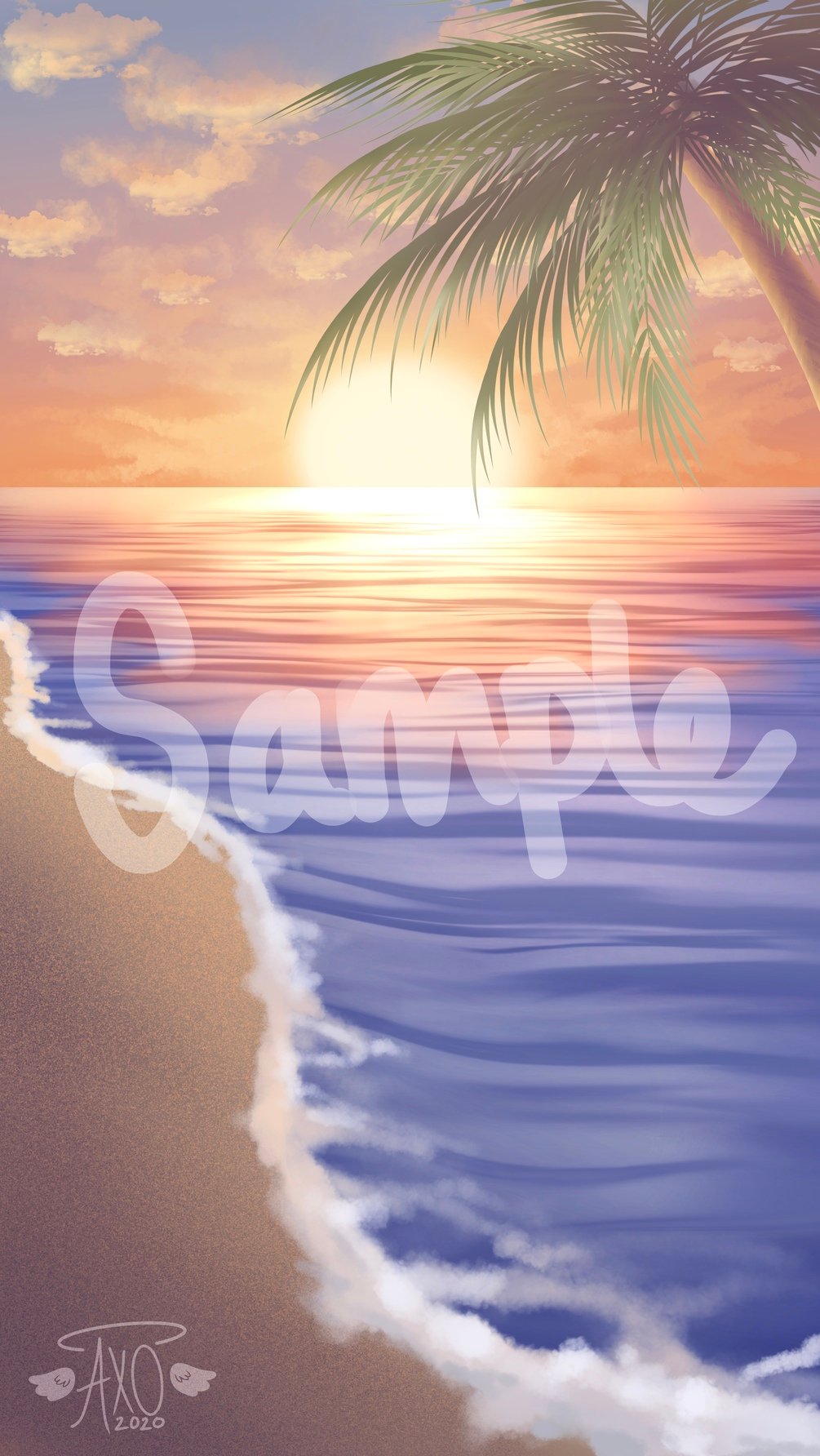 1 panel episode background sunset beach