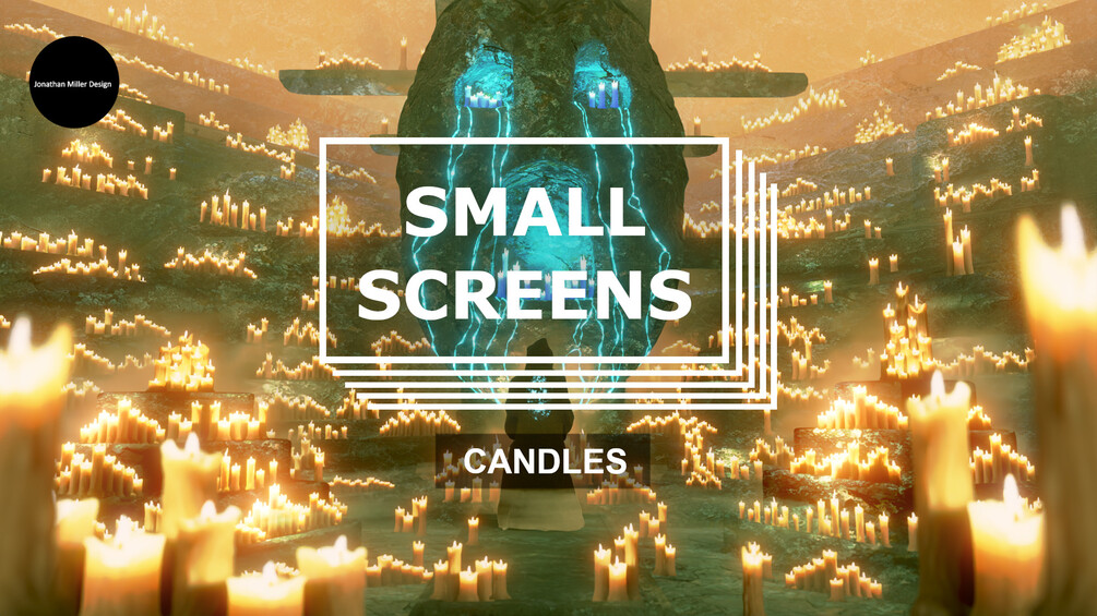 Small Screens -VFX Alpha Cards- Candles Flickering- 8 card pack.
